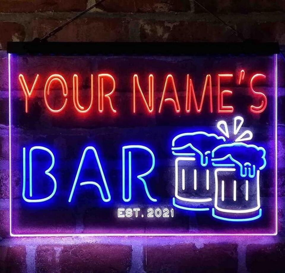 ADVPRO Personalized Beer Mug Bar Tri-Color Tri-color LED neon sign st9 ...