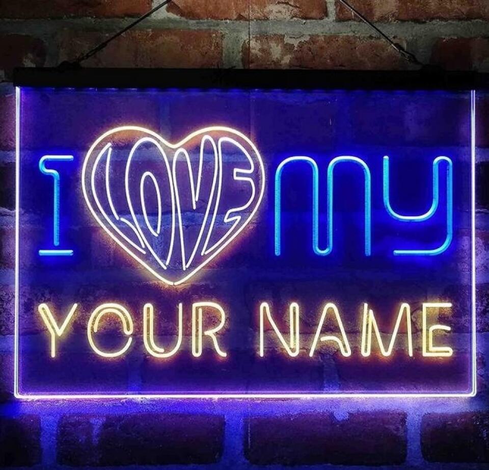 ADVPRO Personalized I Love My [NAME] Tri-color LED neon sign st9-va1-tm