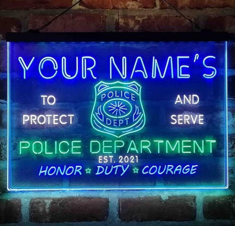 ADVPRO Personalized Police Department Tri-color LED neon sign st9-tk1-tm